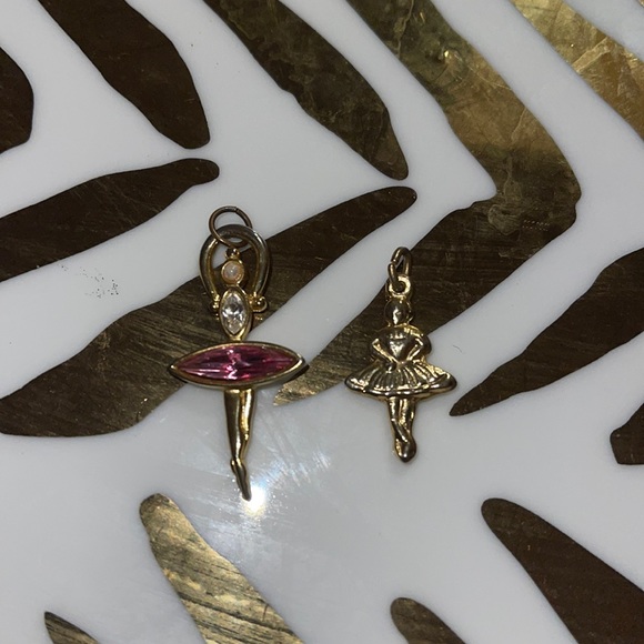 Jewelry | Set Of 2 Gold Ballerina Charm Pendants | Poshmark
